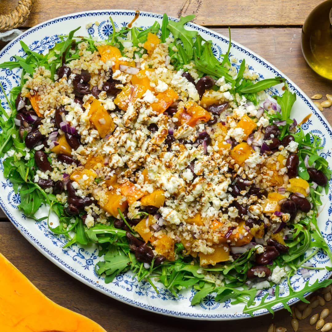 Ensalada de calabaza asada con judías rojas - Onda Vasca Ensalada de calabaza asada con judías rojas - Onda Vasca